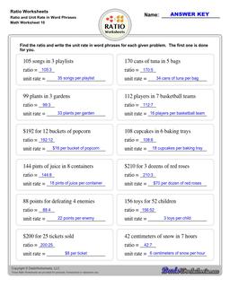 Ratio Worksheets