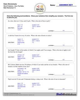Ratio Worksheets