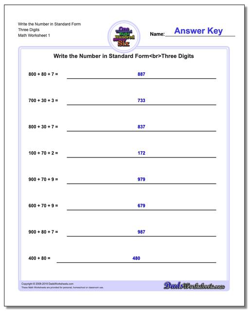 Standard Expanded And Word Form Write Expanded Form Numbers In