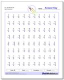 Two Minute Subtraction Worksheets