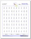 Two Minute Subtraction Worksheets