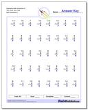 Subtraction Math Facts Worksheets