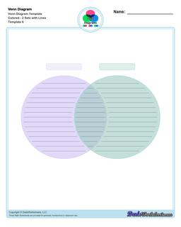 Math Worksheets: Venn Diagram : Venn Diagram Template Colored 2 Sets ...
