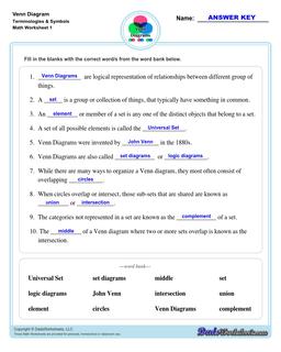 Venn Diagram Worksheets and Templates
