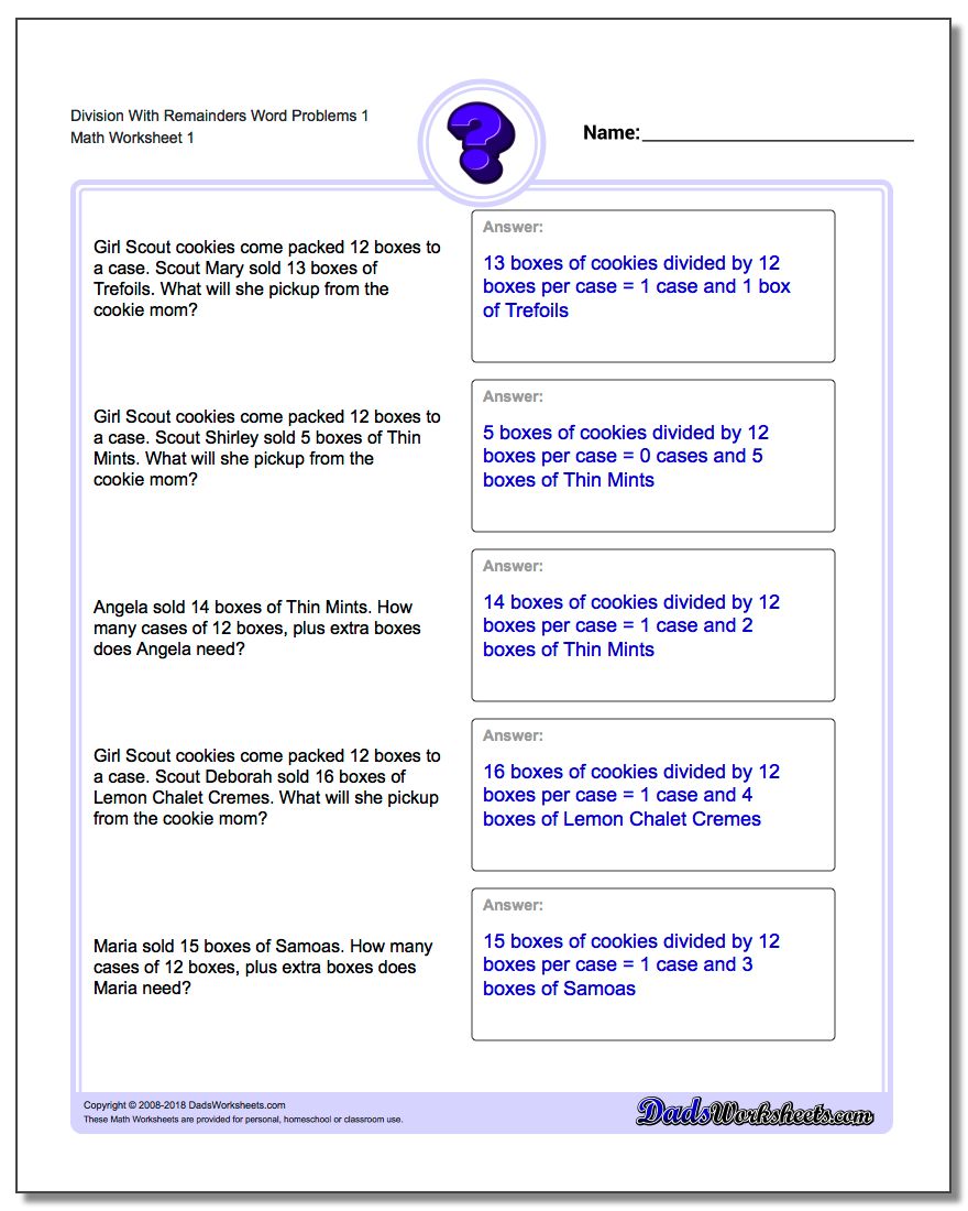 Word Problems Word Problems