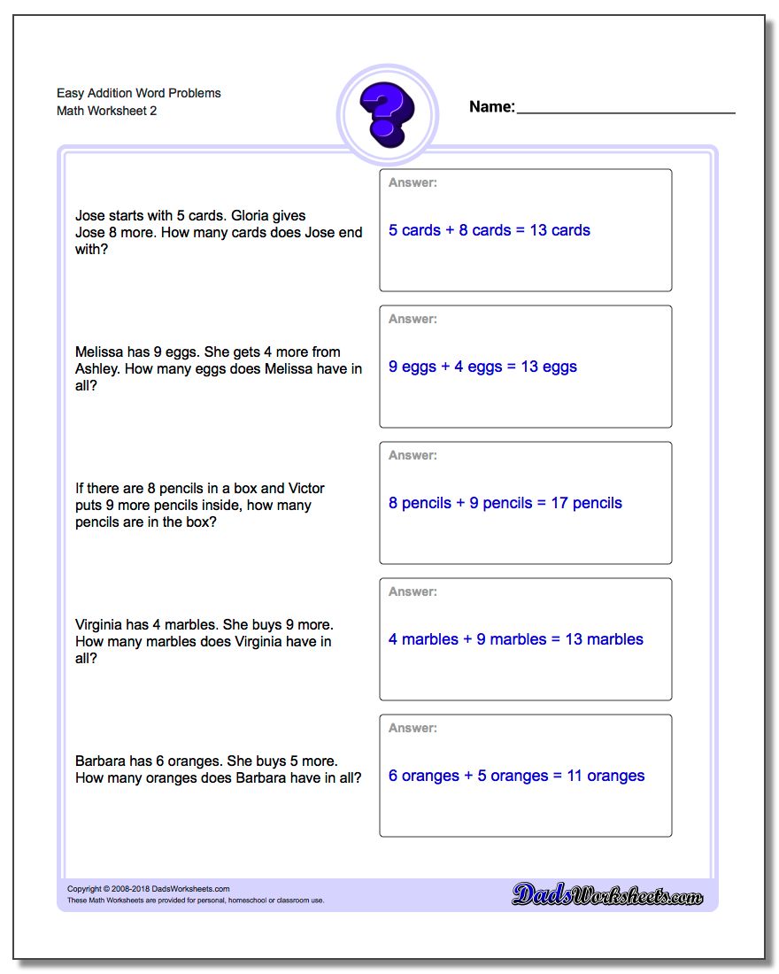 Addition Word Problems