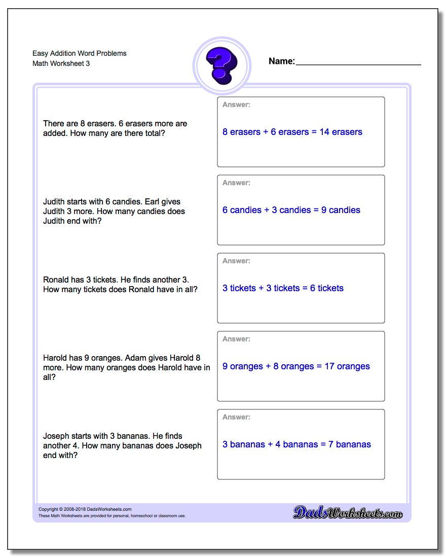 Addition Word Problems