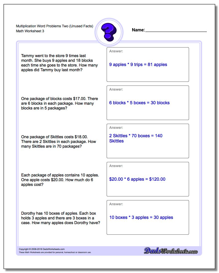 Multiplication And Division Word Problems Grade 4 With Answers 
